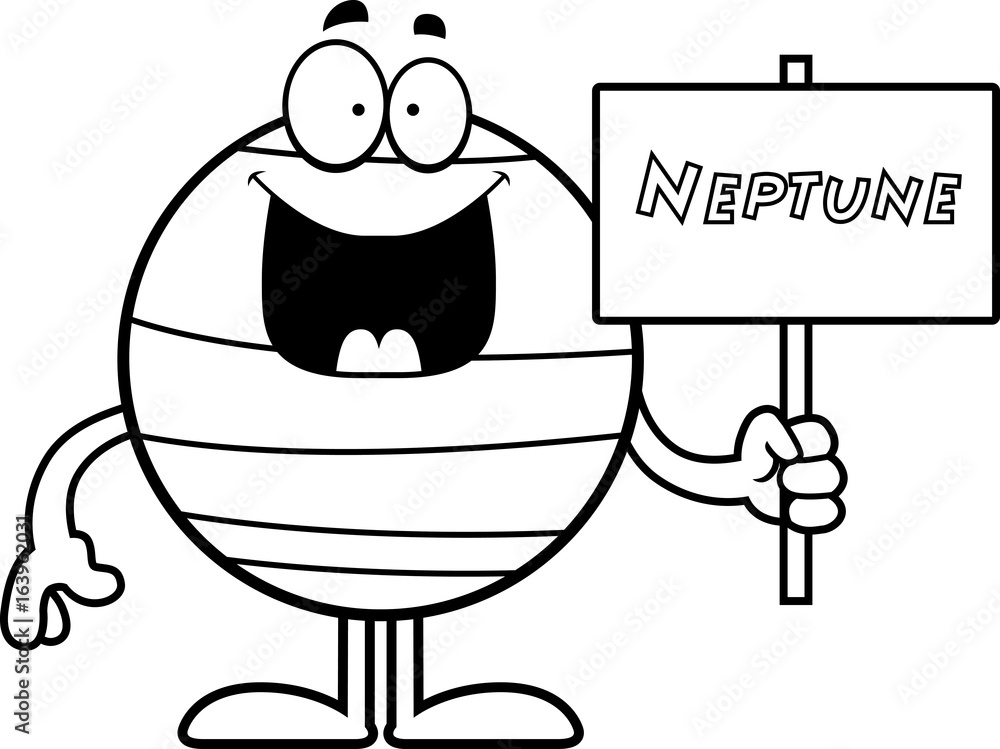 Cartoon Neptune Sign Stock Vector | Adobe Stock