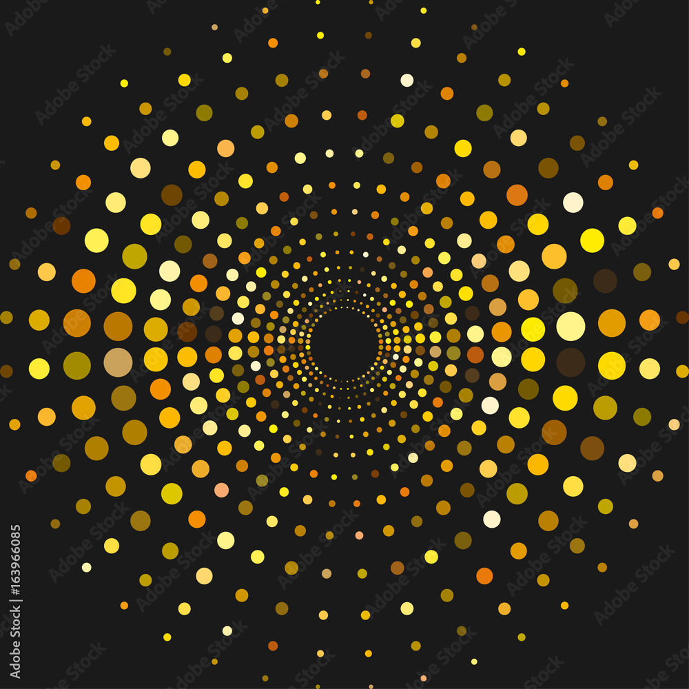 Circle with dots for Design Project. Halftone effect vector ...