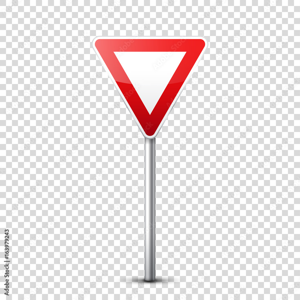 Road red signs collection isolated on transparent background. Road ...