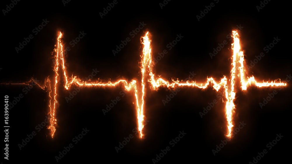 Fire Heart beat pulse in fire illustration Stock Photo | Adobe Stock