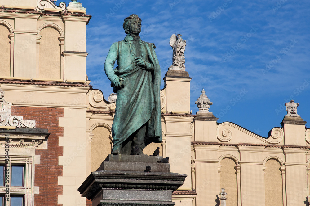 Adam Mickiewicz Monument in Krakow. Is one of the best known bronze ...