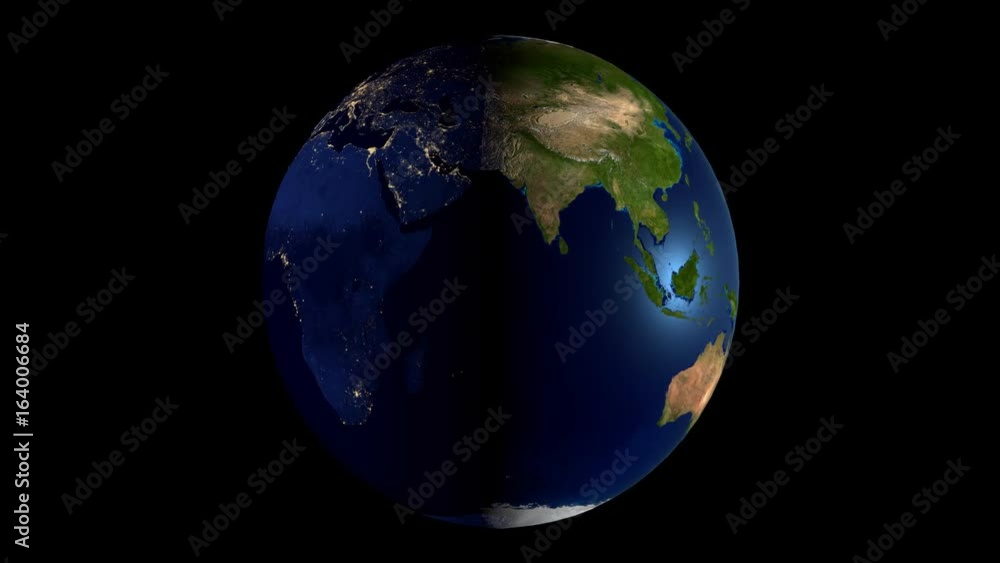 3D Earth/ world map with all continents (Europe, Asia, North America ...