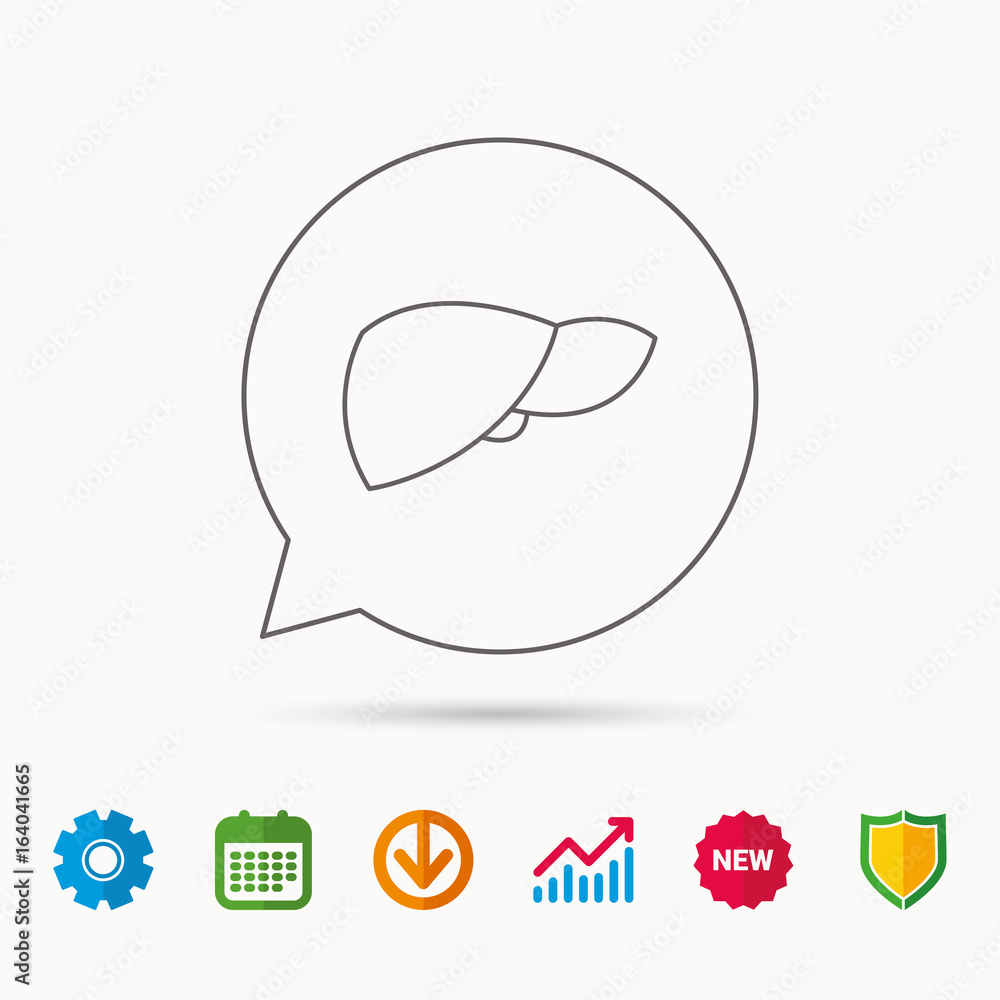 Liver icon. Transplantation organ sign. Medical hepathology symbol ...