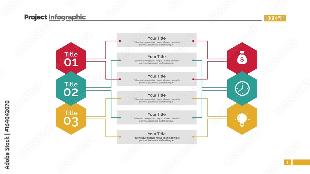Three Points Scheme Slide Template Stock Vector | Adobe Stock