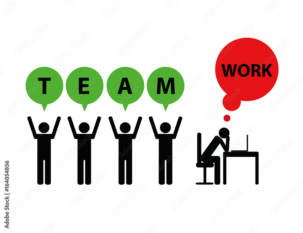 teamwork piktogramm anders definiert Stock-Vektorgrafik | Adobe Stock