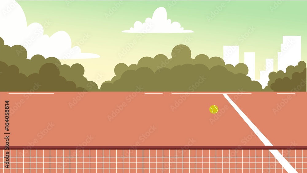 Digital Vector tennis court background for commercial, character ...
