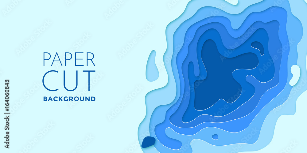 Multi color topography layers effect papercut 3D paper cut vector art ...
