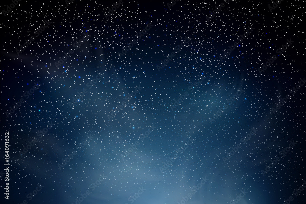 Stars in night sky. Blue dark night sky with many stars. Shining Stars ...