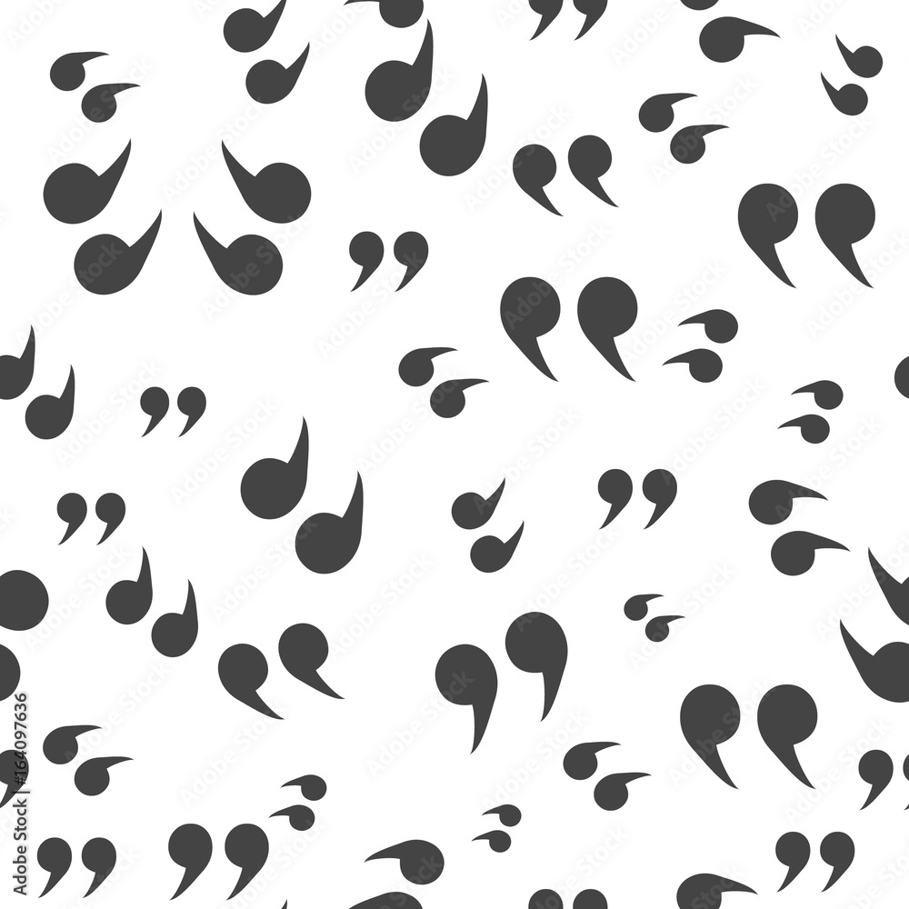 Quotation marks symbol seamless pattern, isolated on white background ...