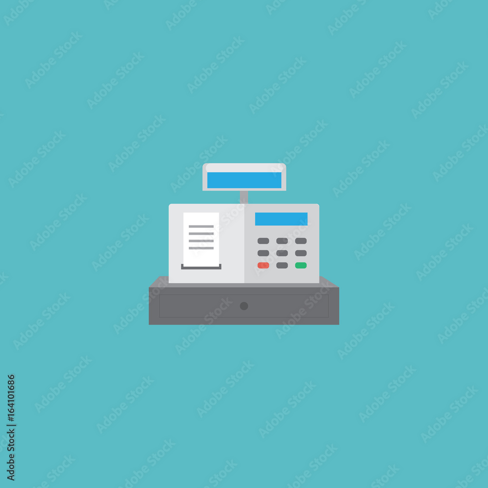 Flat Icon Cash Register Element. Vector Illustration Of Flat Icon Till ...