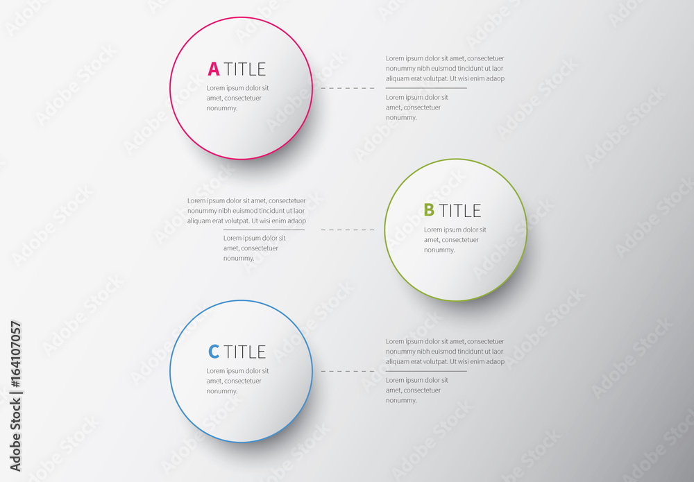 Three Section Circle Infographic Layout Stock Template | Adobe Stock