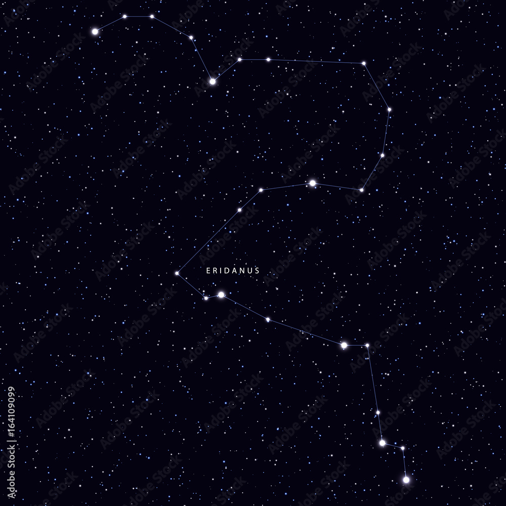 Sky Map with the name of the stars and constellations. Astronomical ...
