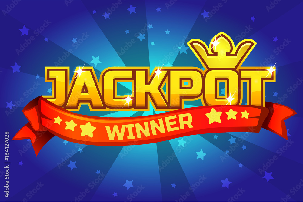 Vector logo text JACKPOT, For Ui Game element. Blue background glow ...