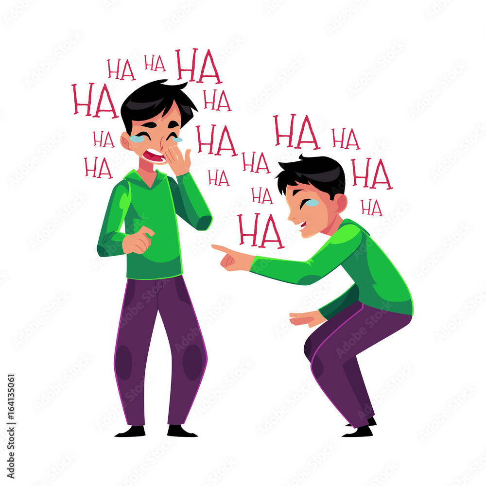 Two People Laughing Cartoon