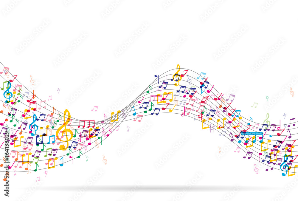Abstract Background with Colorful Music notes.Vector Illustration Stock ...