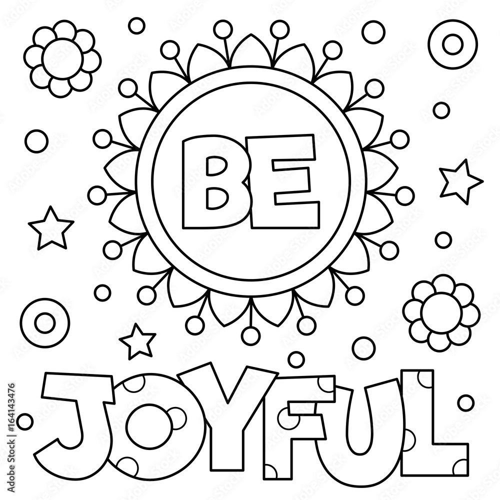 Be joyful. Coloring page. Vector illustration. Stock Vector | Adobe Stock
