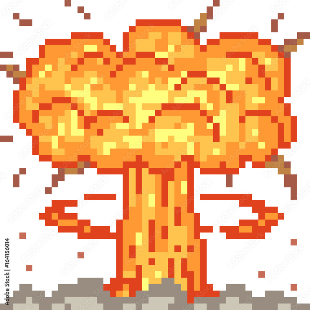 vector pixel art nuclear explosion Stock Vector | Adobe Stock