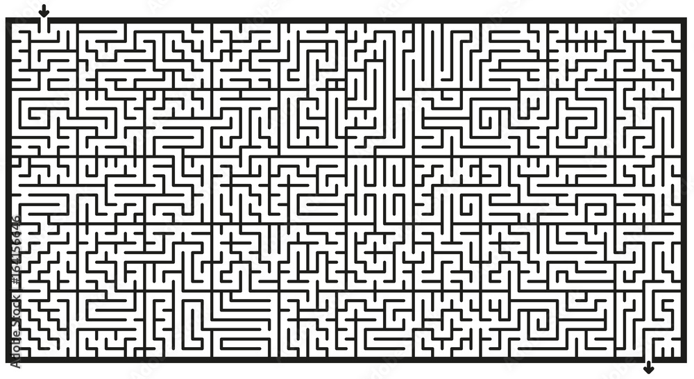 Maze - horizontal format labyrinth - isolated vector illustration over ...