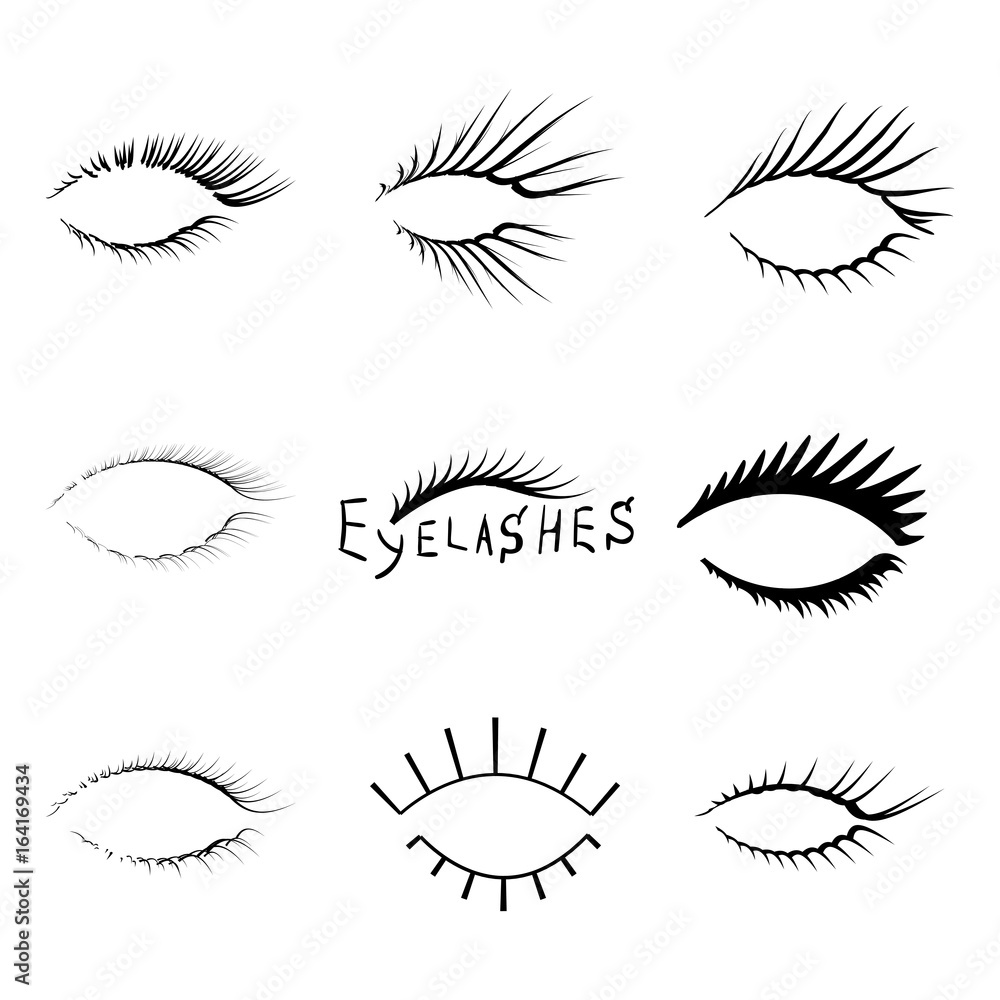 Vector realistic eyelash textures. Stock Vector | Adobe Stock
