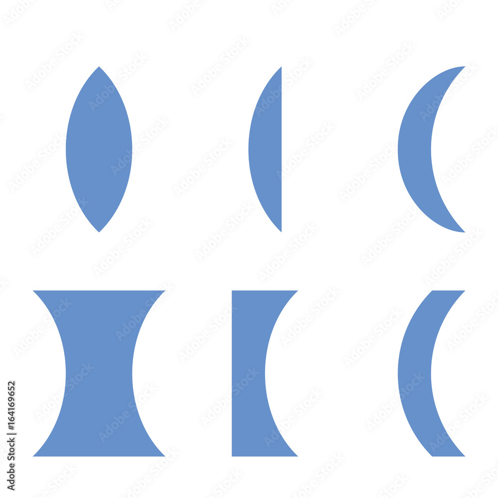 Illustration of types of lensescollecting lens Spread lenses 1 biconvex ...