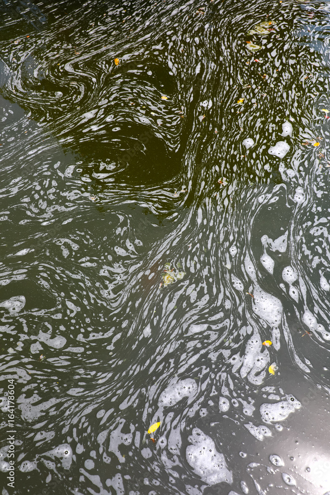 Polluted water surface with different colored patches Stock Photo ...