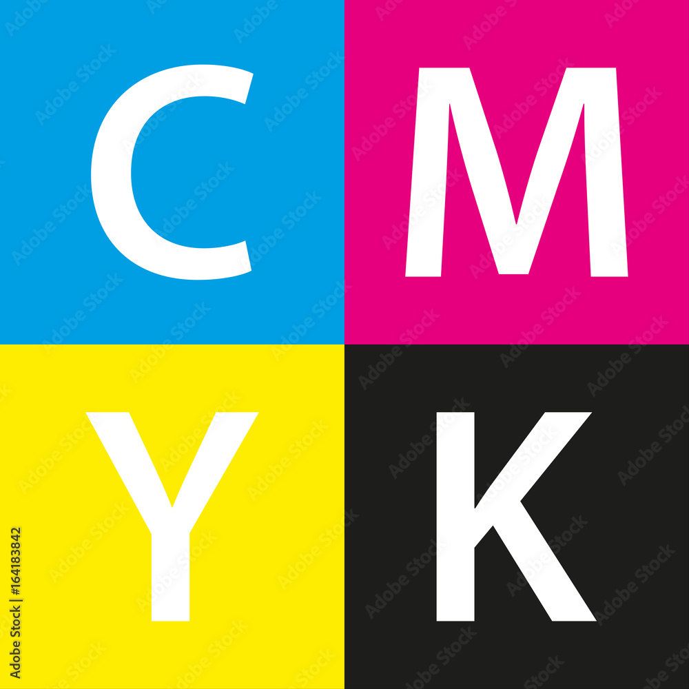 Simple vector cmyk color sample, background with cyan, magenta, yellow ...