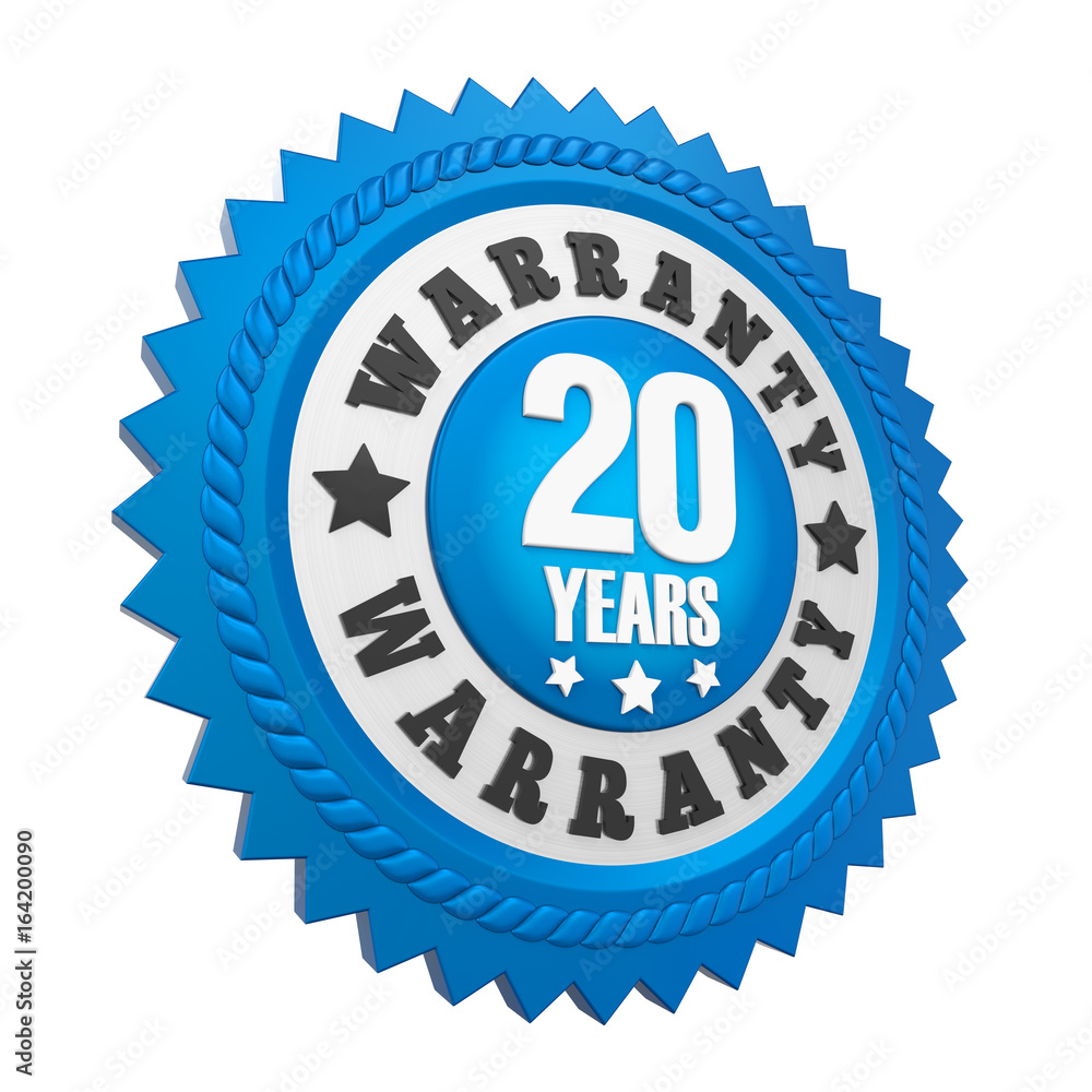 20 Years Warranty Badge Isolated Stock Illustration | Adobe Stock