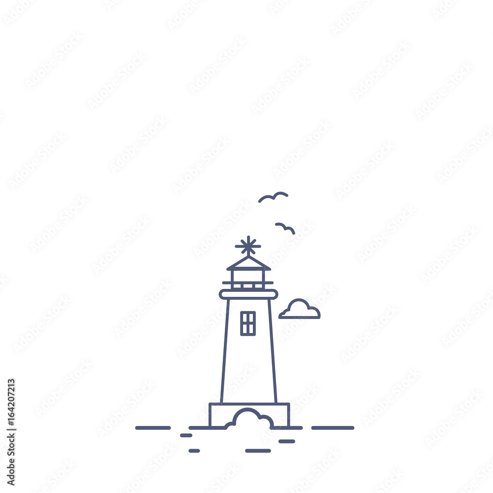 Lighthouse Line Logo Minimal Style Vector Illustration Stock Vector ...