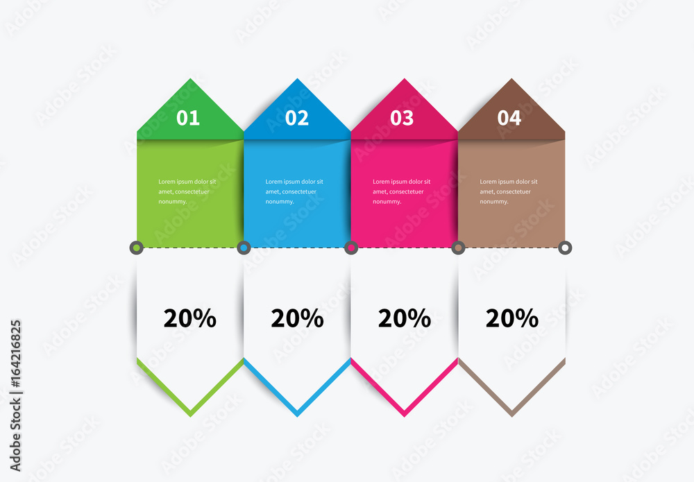 Four Section Double Sided Arrow Infographic Layout Stock Template ...