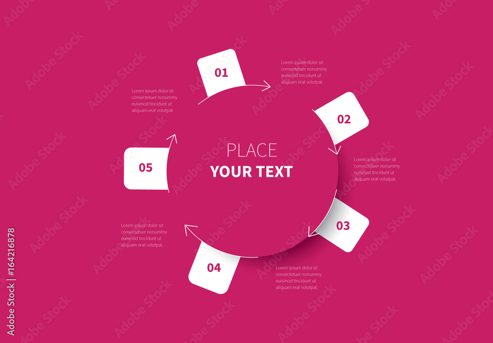 Circular Maroon Infographic Layout Stock Template | Adobe Stock