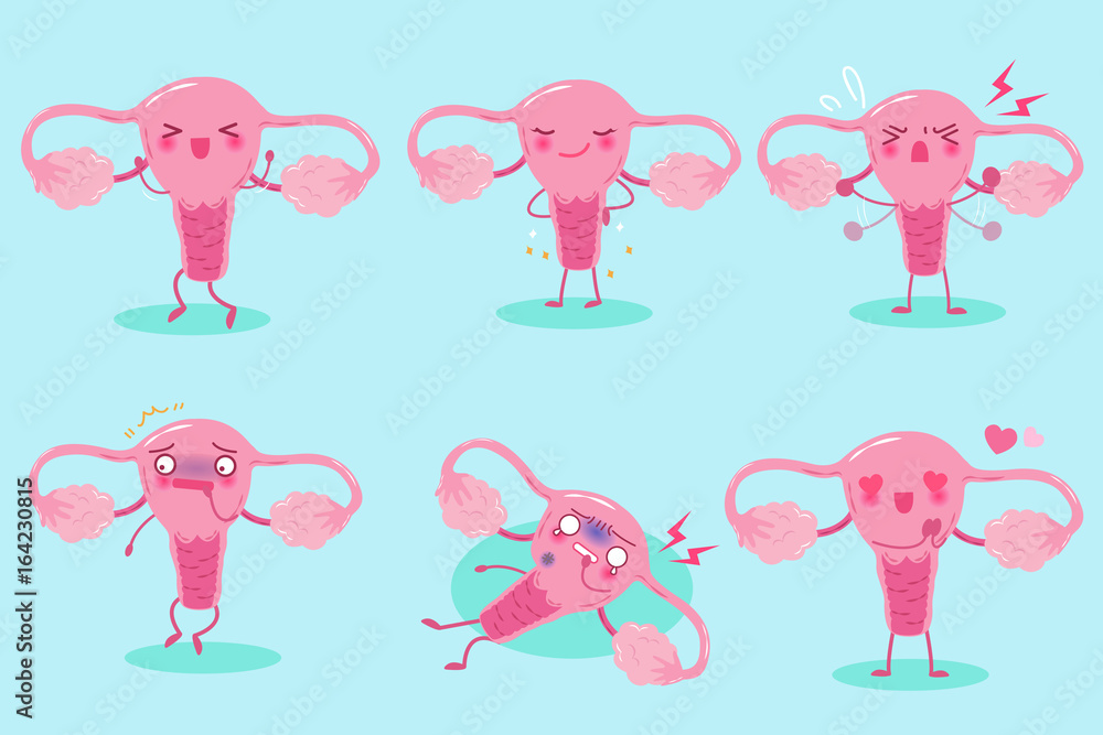 cute cartoon uterus Stock Vector | Adobe Stock