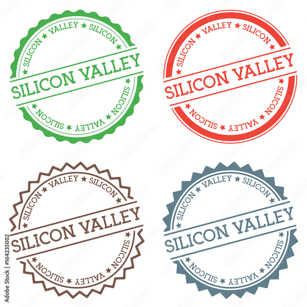 Silicon valley badge isolated on white background. Flat style round ...