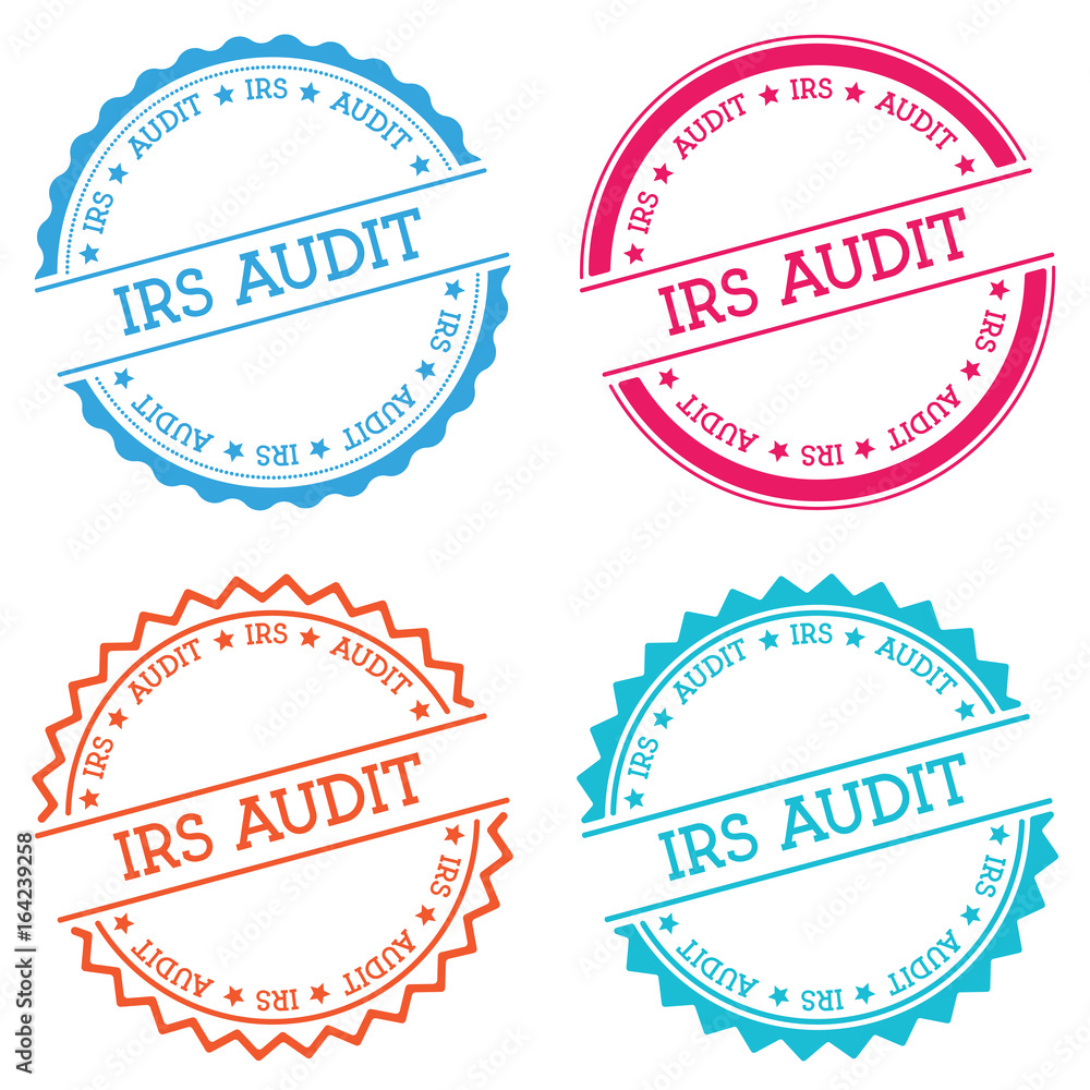 IRS Audit badge isolated on white background. Flat style round label ...