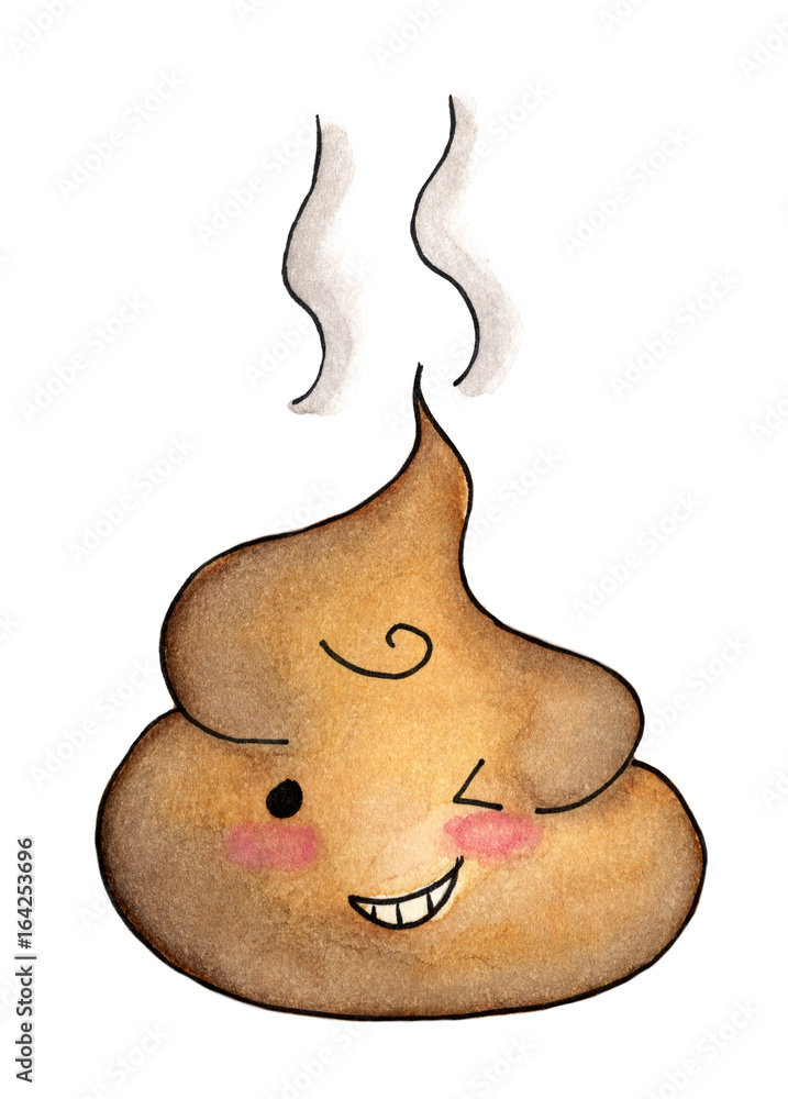 Smiling Poop Cartoon isolated on white background, with clipping path ...