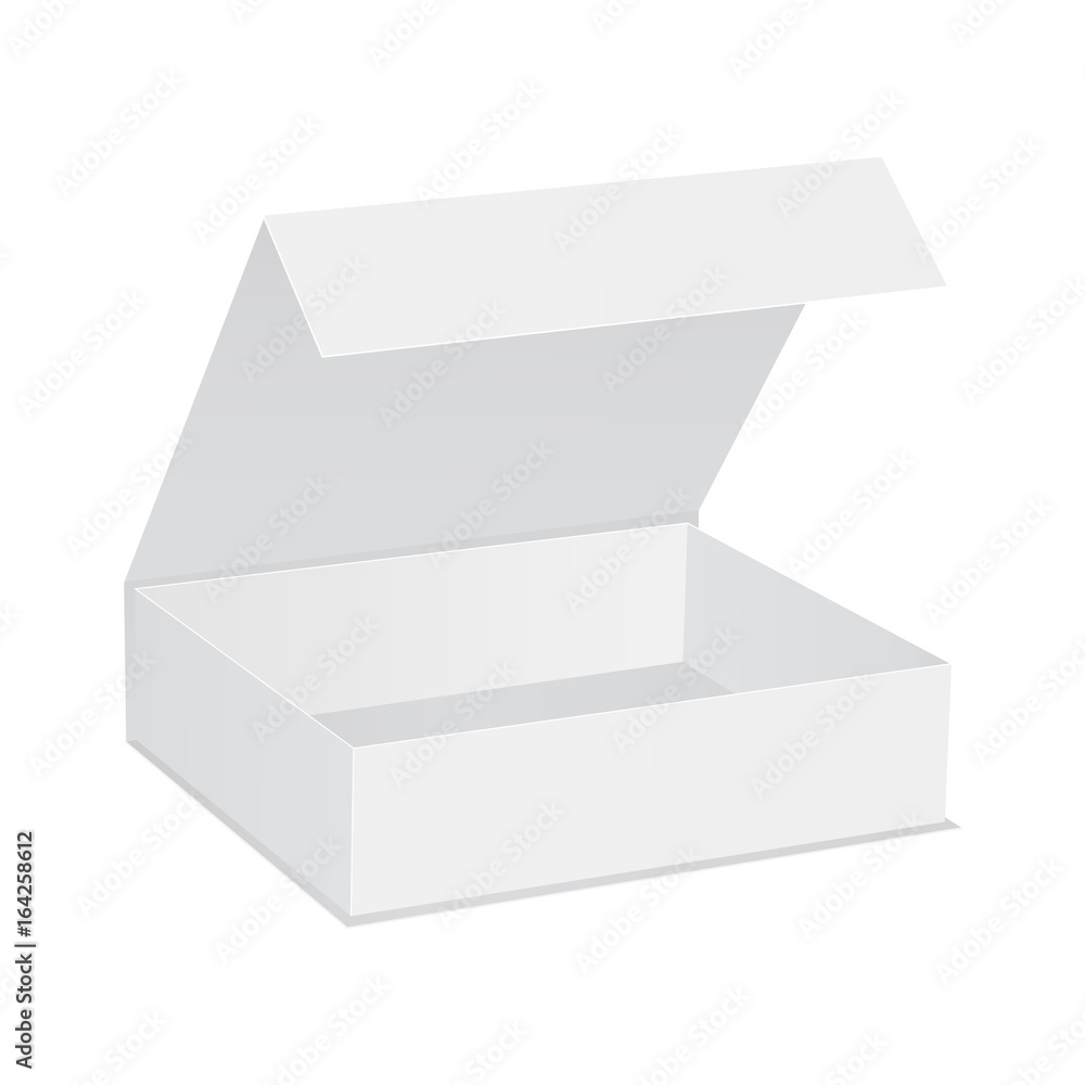 Open gift box with lid isolated on white background. Mockup for your ...