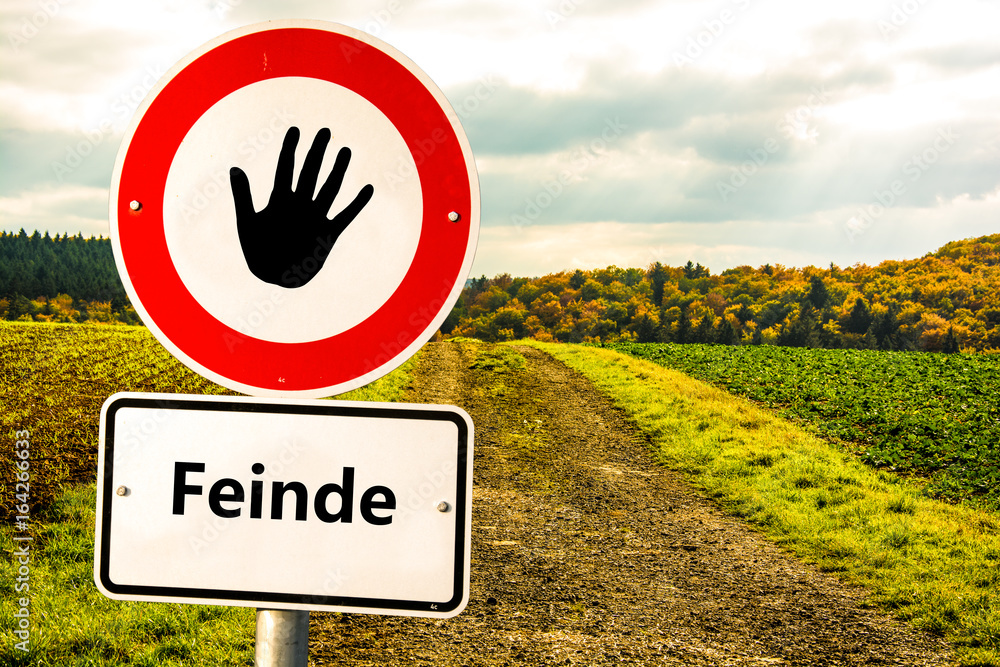 Schild 256 - Feinde Stock-Illustration | Adobe Stock