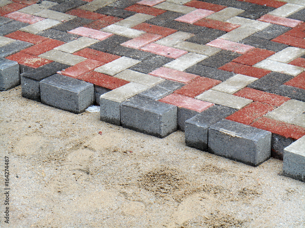 Precast concrete paver stone used as finishes for vehicle road and ...