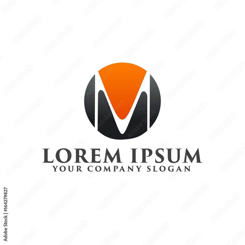 letter m in circular logo design concept template Stock Vector | Adobe ...