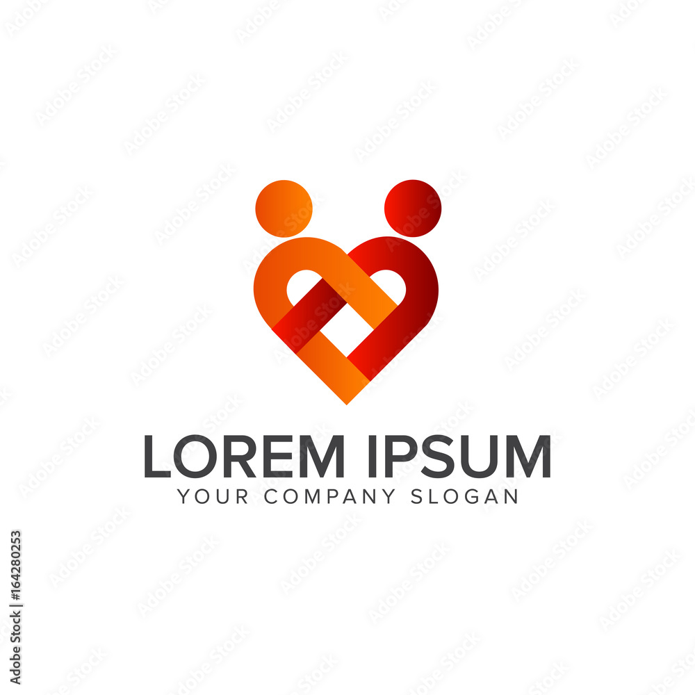 couple people love logo design concept template Stock Vector | Adobe Stock