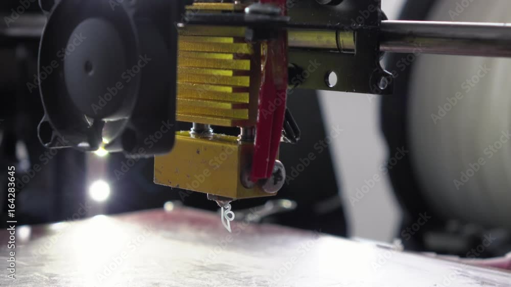 Printing with Plastic Wire Filament on 3D Printer Stock Video | Adobe Stock