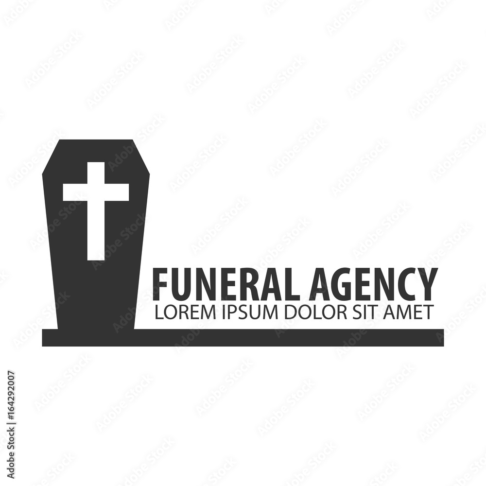 Funeral home undertaking ceremonial service. Funeral agency. Vector ...