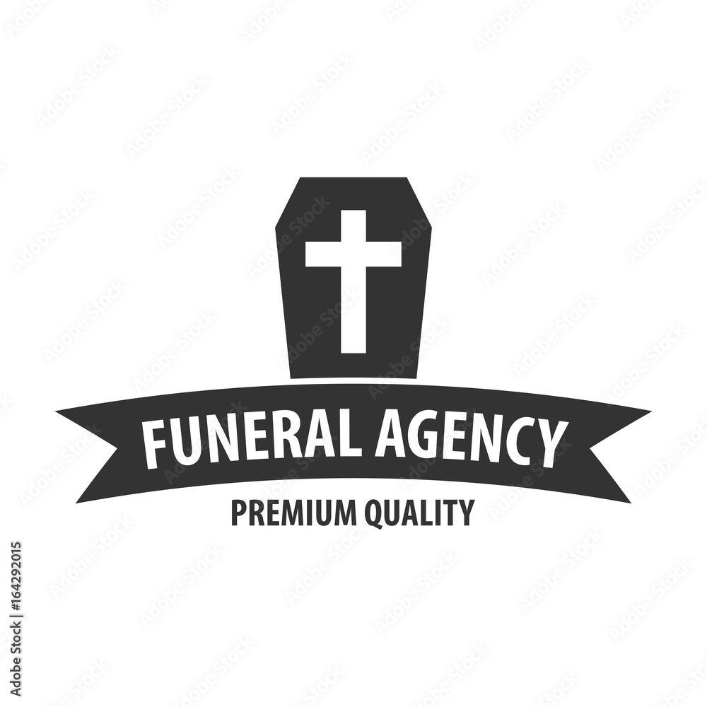 Funeral home undertaking ceremonial service. Funeral agency. Vector ...