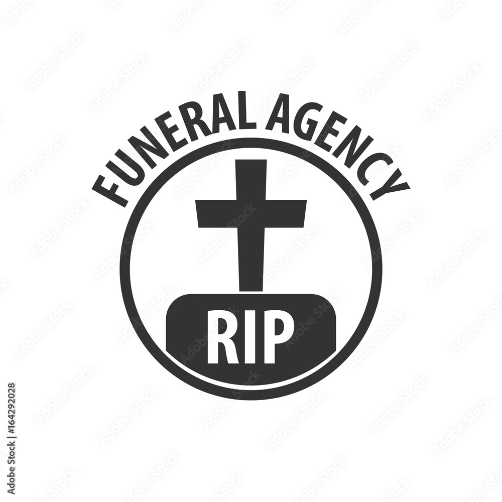 Funeral home undertaking ceremonial service. Funeral agency. Vector ...