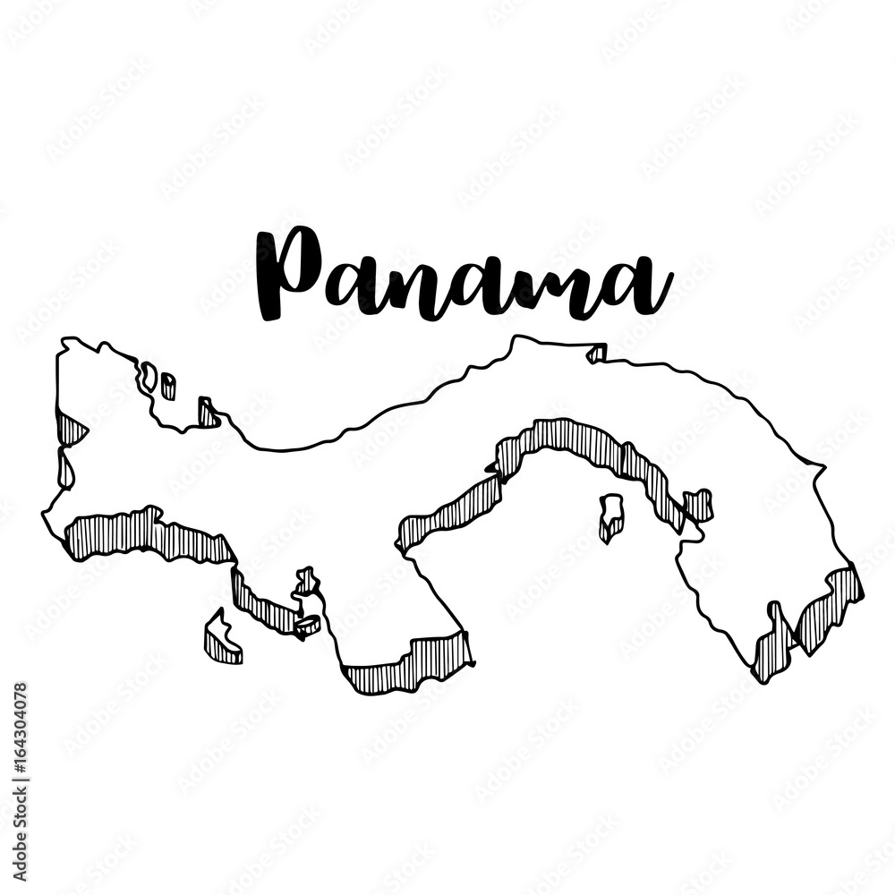 Hand drawn of Panama map, vector illustration Stock Vector | Adobe Stock