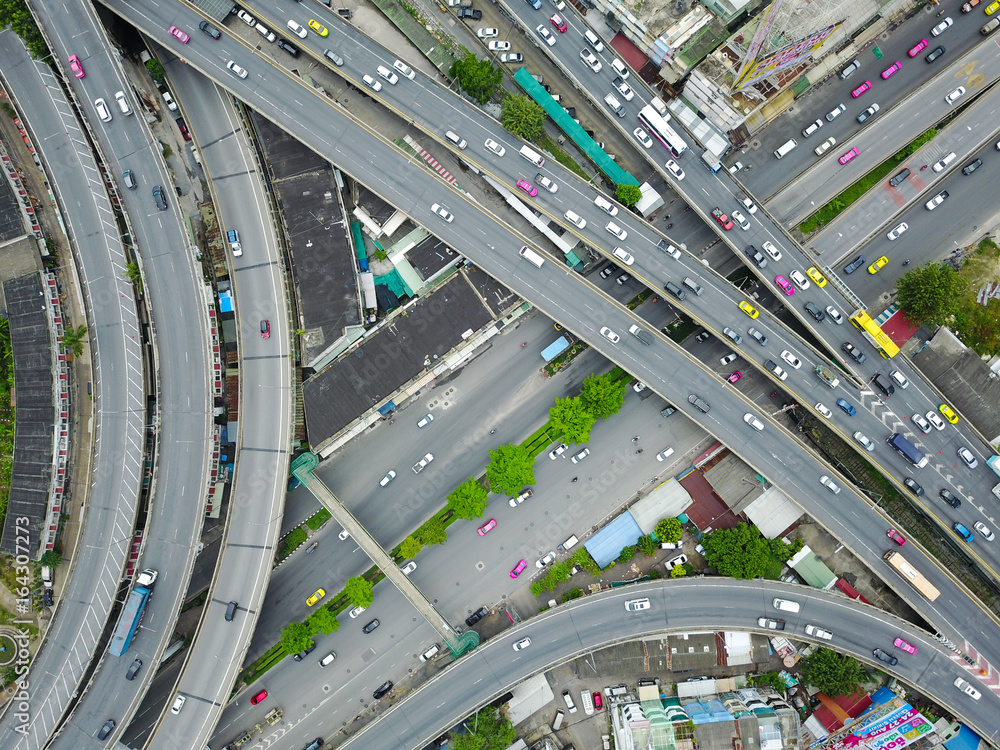 04 July 2017,Bangkok,Thailand: Aerial view from the drone on the ...