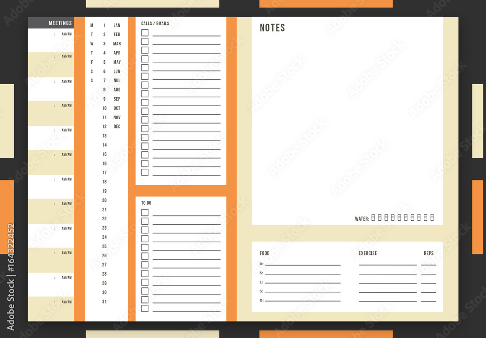 Weekly To Do List Layout 5 Stock Template | Adobe Stock