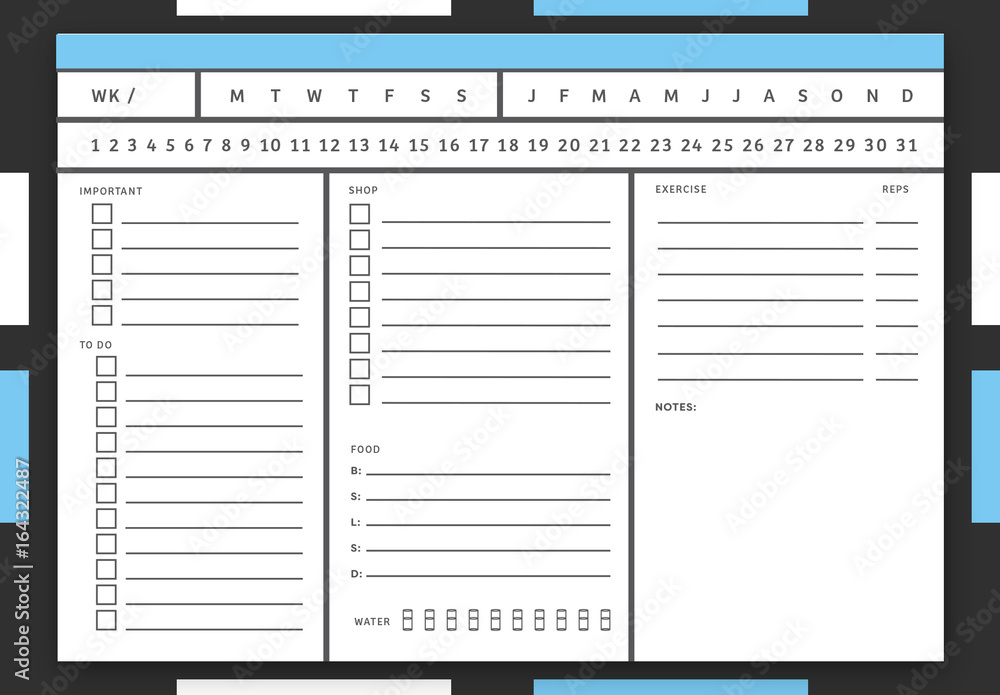 Weekly To Do List Layout 6 Stock Template | Adobe Stock