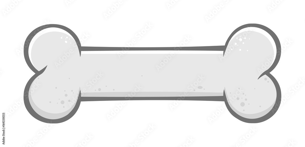 Dog Bone Cartoon Simple Drawing Design In Gray Color. Illustration ...