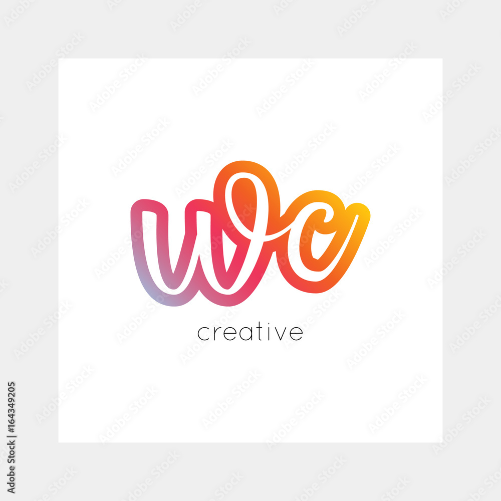 WC logo, vector. Useful as branding, app icon, alphabet combination ...