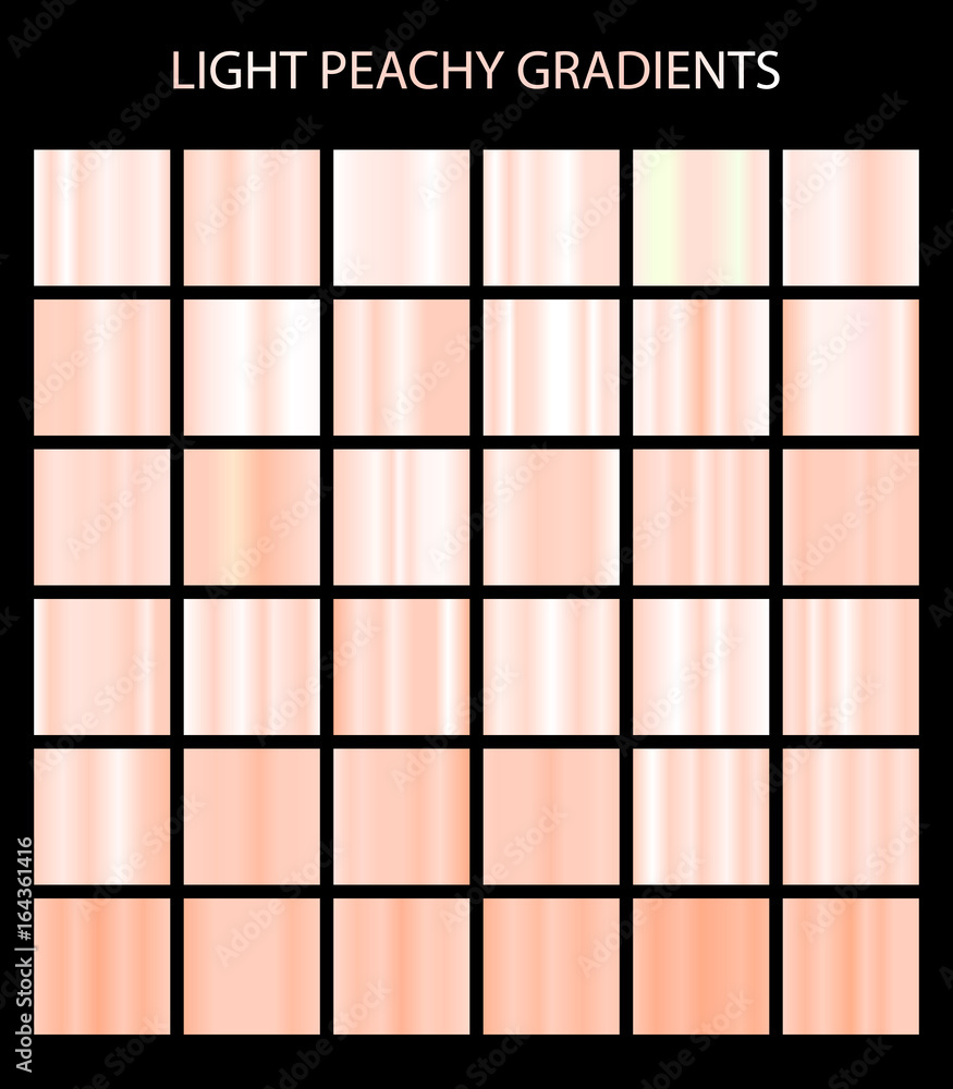 Light peachy color gradients collection. Bright patterns, templates for ...